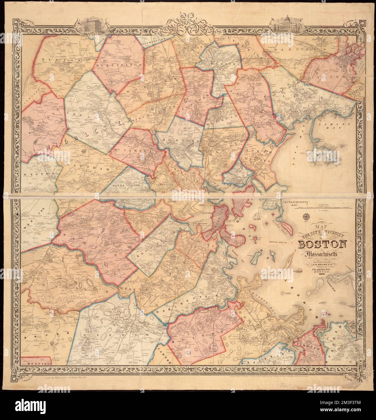Map of the city and vicinity of Boston, Massachusetts , Boston Mass ...