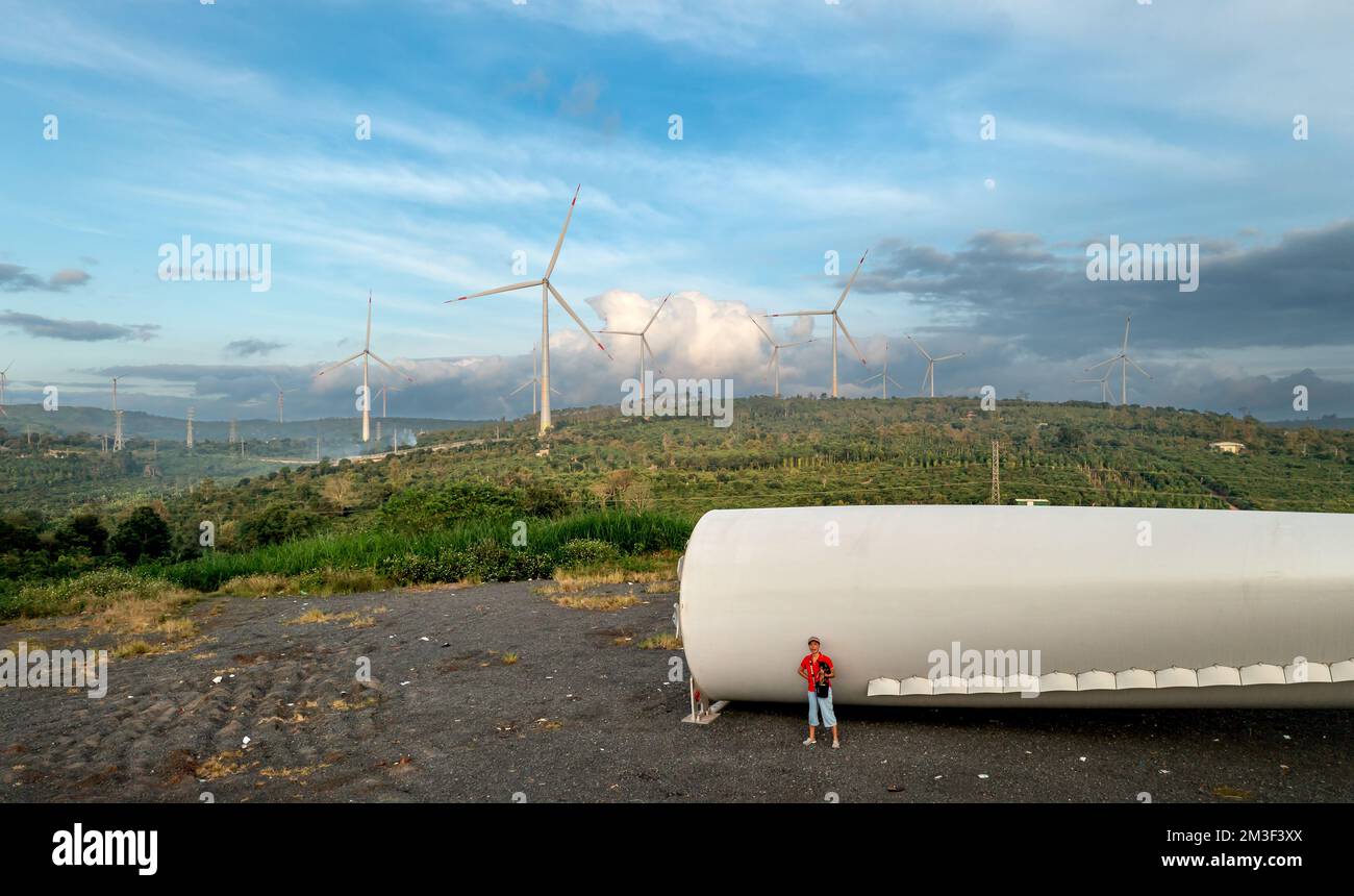 Wind turbine field in Ea H'leo district, Dak Lak, Vietnam - November 25 ...