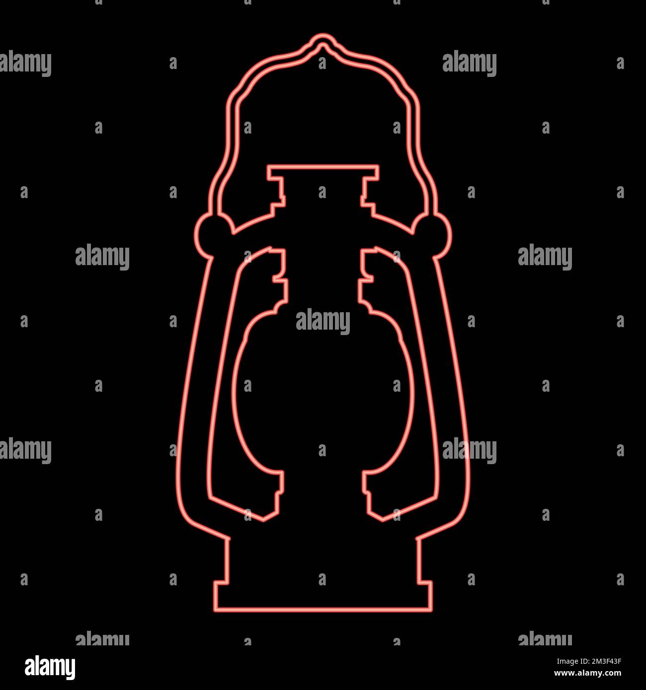 Neon kerosene lamp Camping lantern Retro gas lamp vintage red color ...