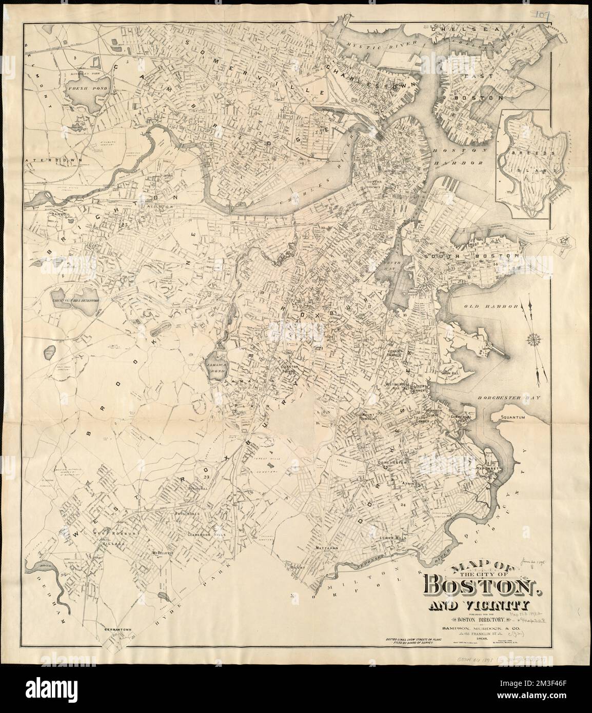 Map of the city of Boston and vicinity , Boston Mass., Maps Norman B ...