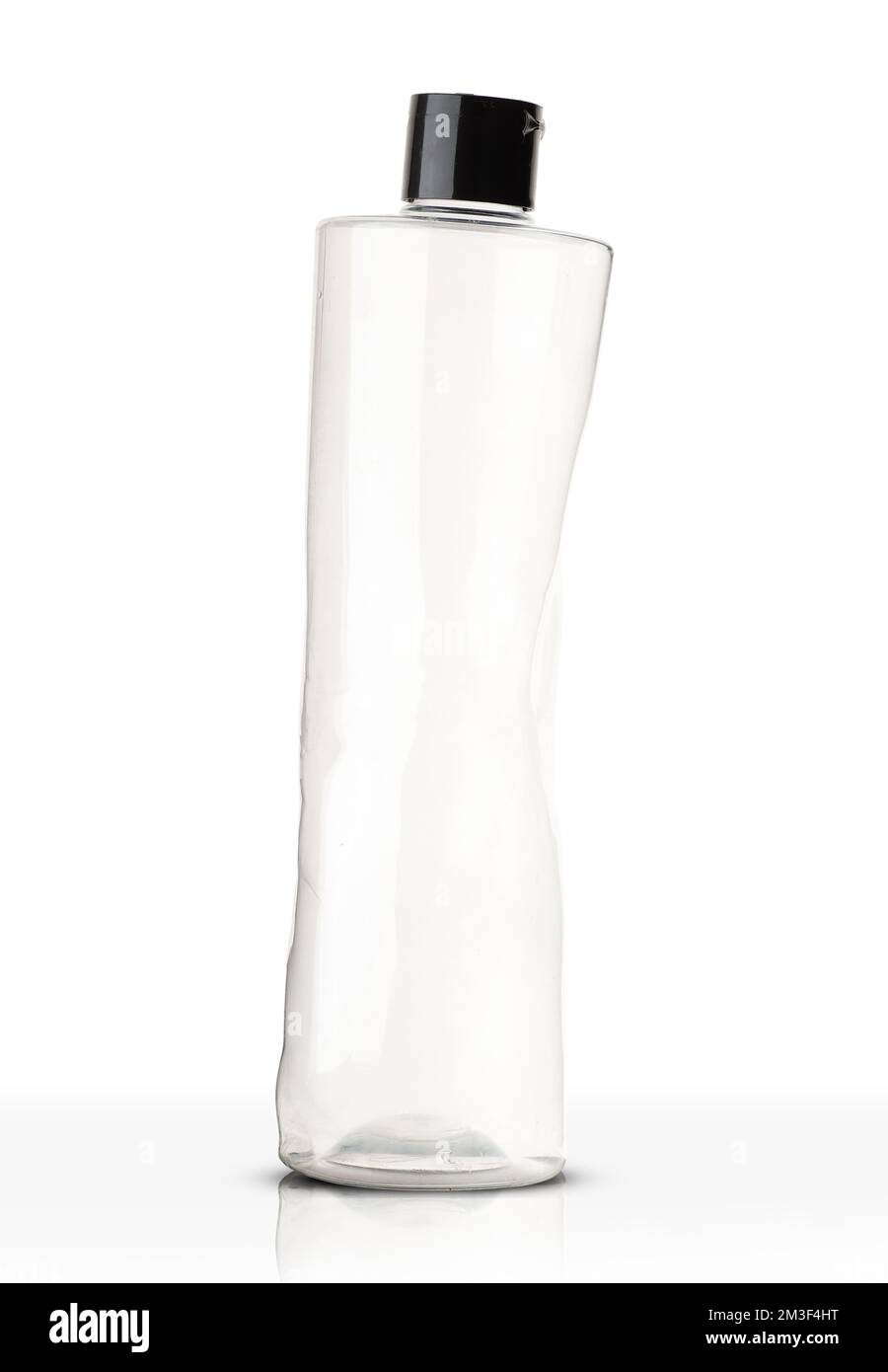 distorted plastic shampoo bottle on white background Stock Photo - Alamy