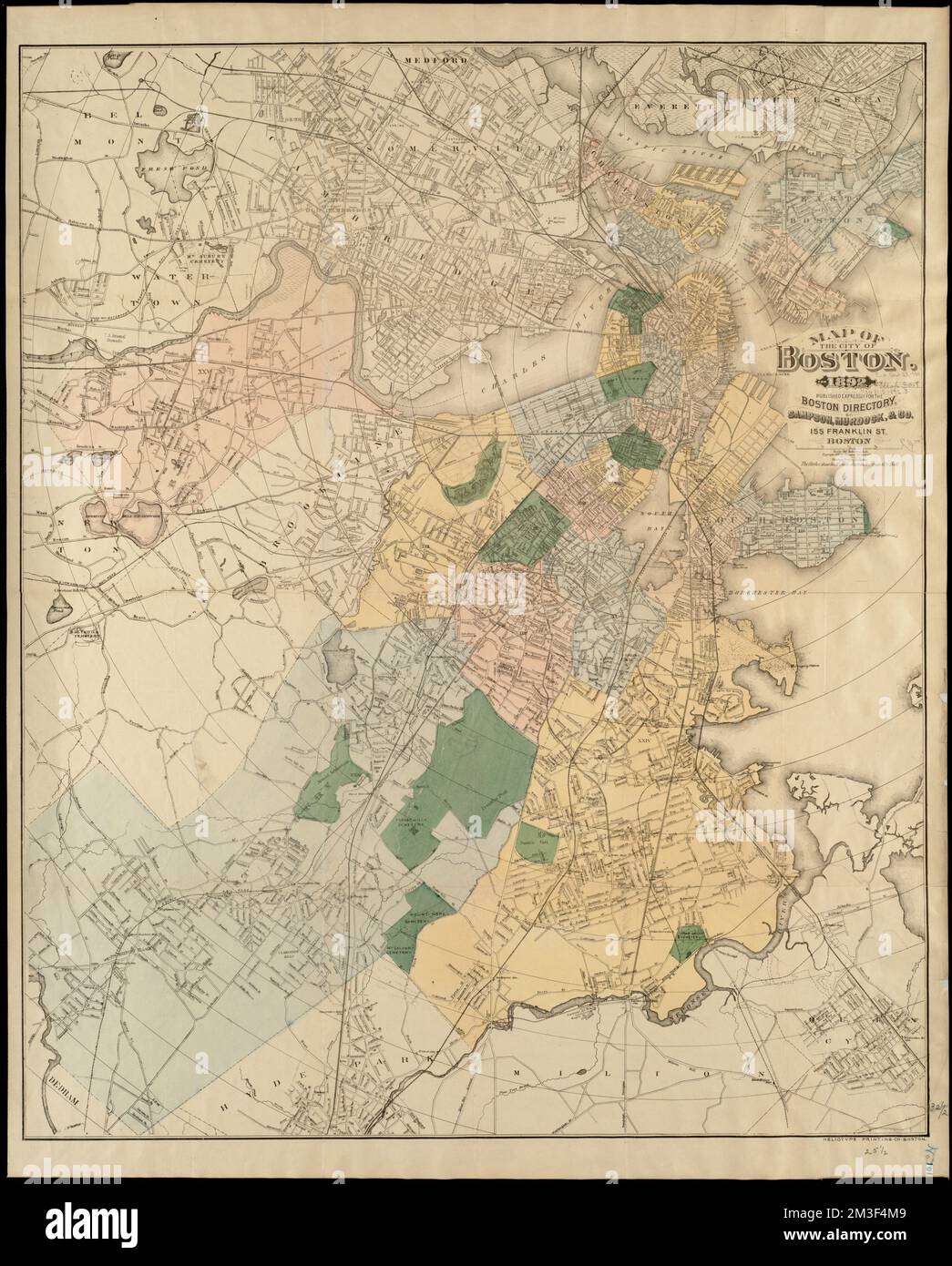 Map of the city of Boston, for 1892 , Boston Mass., Maps Norman B ...