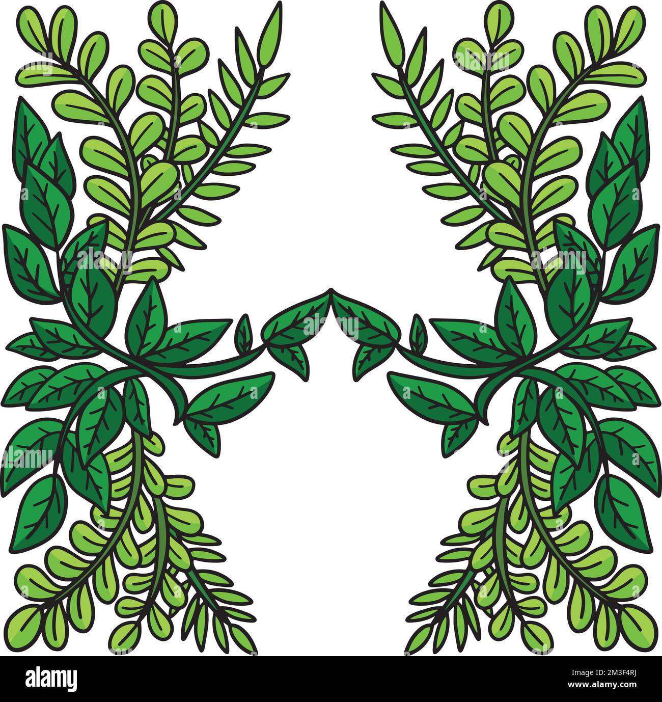 Earth Day Floral Wreath Cartoon Colored Clipart Stock Vector Image ...