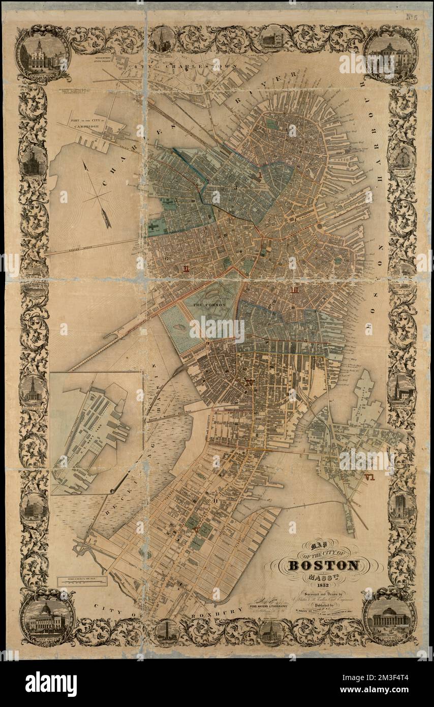 Map of the city of Boston, Massts., 1852 , Boston Mass., Maps ...