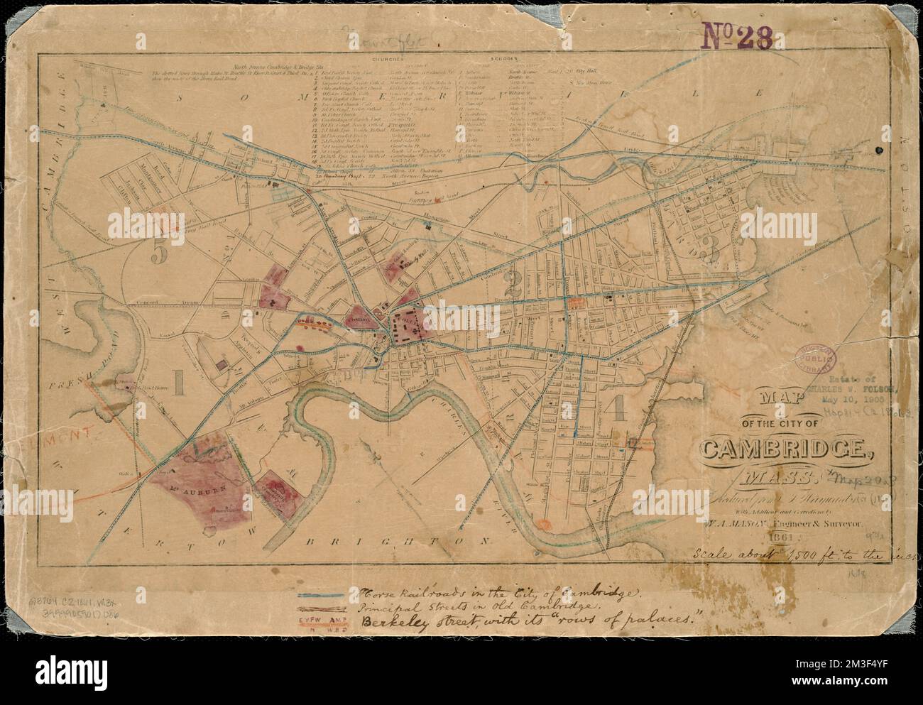 Map of the city of Cambridge : reduced from J. Hayward's, 1838 : with ...