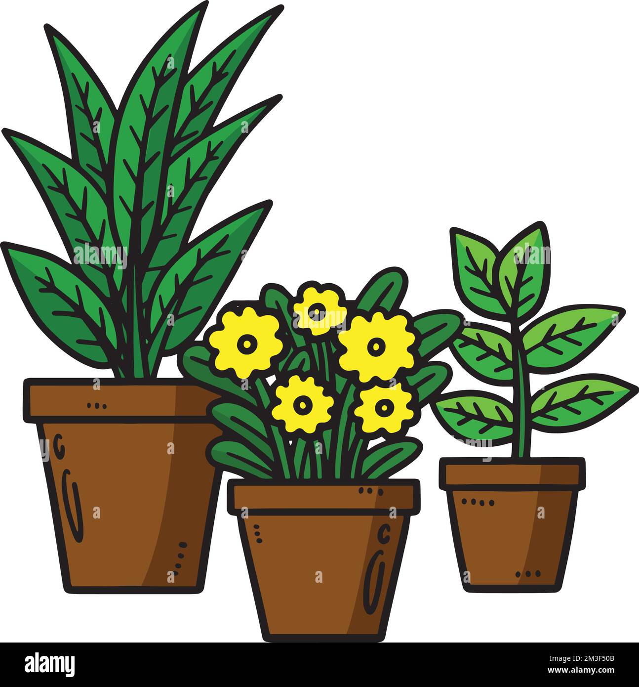 Earth Day Flower Pots Cartoon Colored Clipart Stock Vector Image & Art ...
