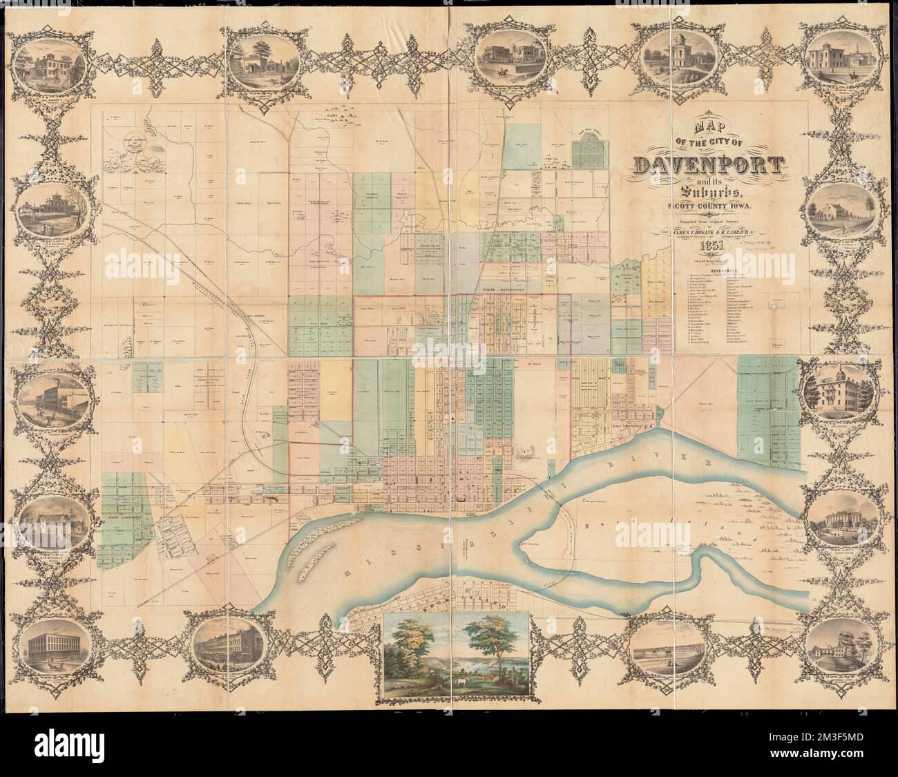Map of the city of Davenport and its suburbs, Scott County, Iowa ... Map of the city of Davenport and its suburbs, Scott County, Iowa ...