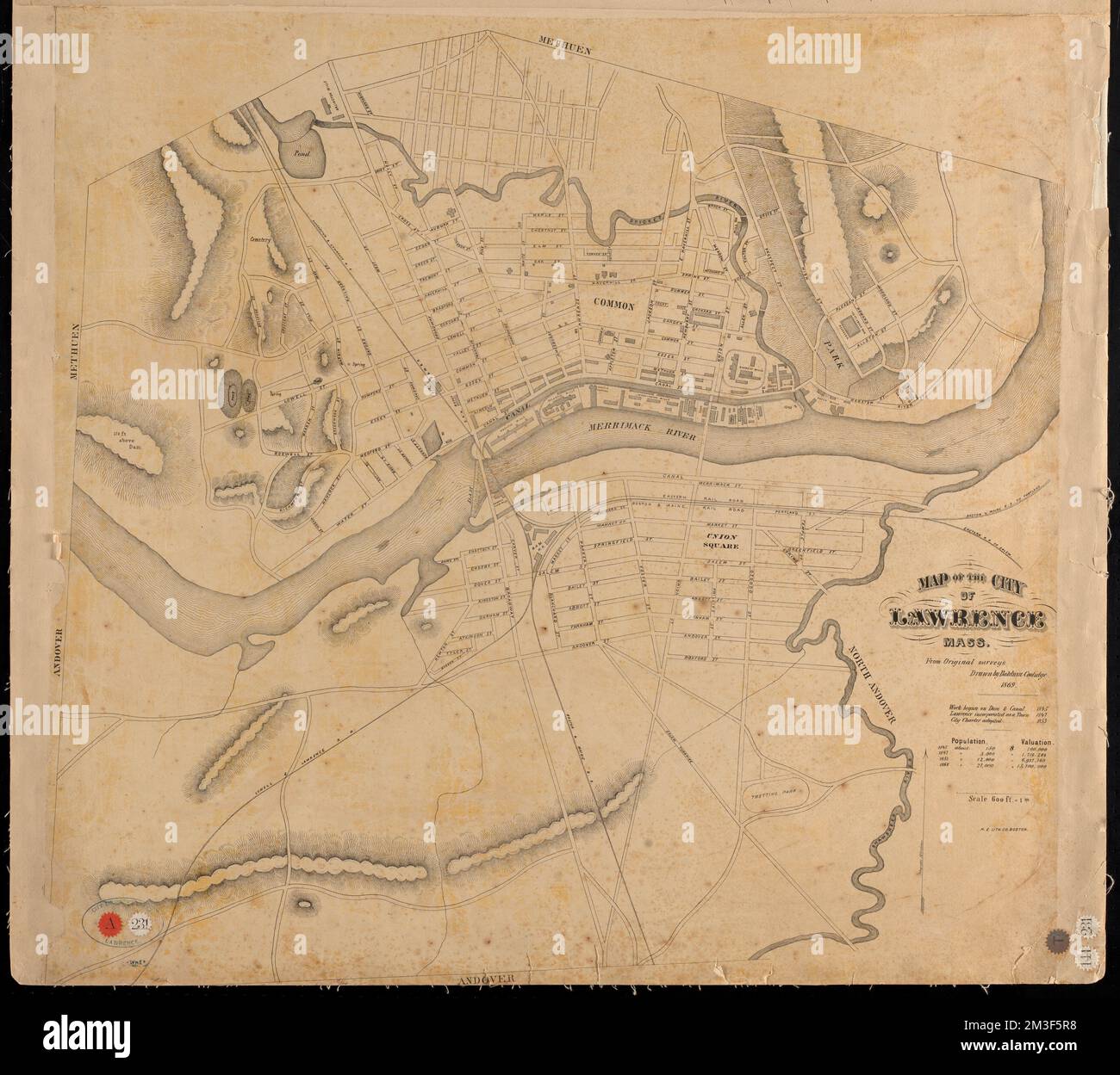 Map of the city of Lawrence, Mass. : From Original Surveys , Streets ...