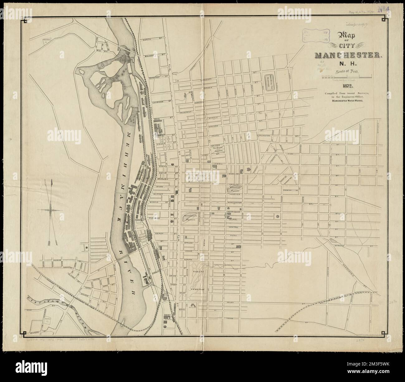 Map of the city of Manchester, N.H , Manchester N.H., Maps Norman B ...
