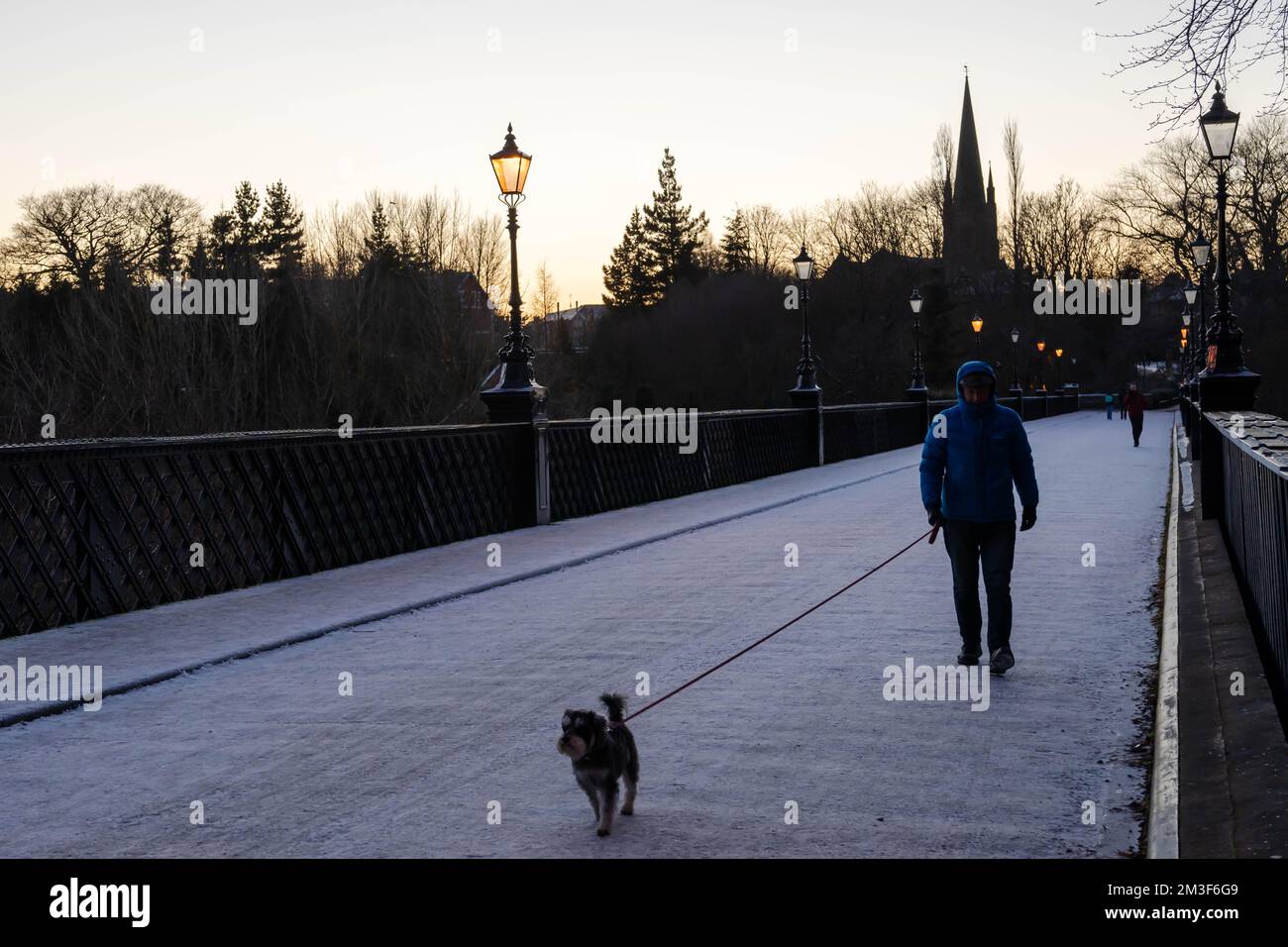 A late afternoon winter walk on Armstrong Bridge, Jesmond, Newcastle ...