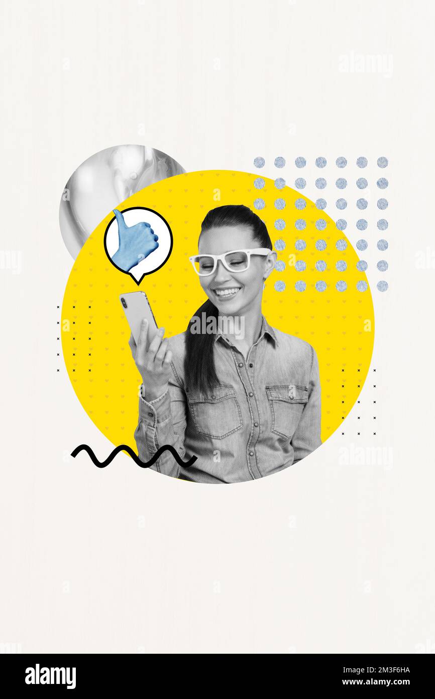 Creative photo 3d collage artwork poster of young business girl ...