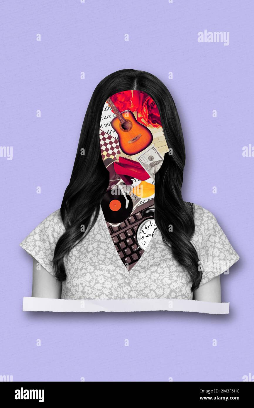 Creative photo 3d collage artwork poster postcard of strange person ...