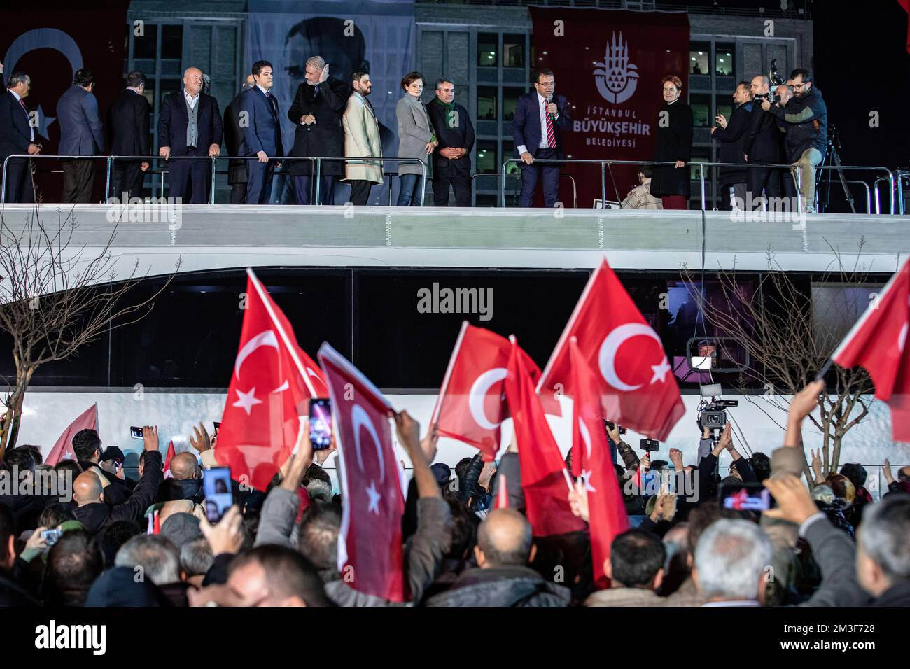 Istanbul Metropolitan Municipality Mayor, Ekrem Imamoglu speaks to the ...