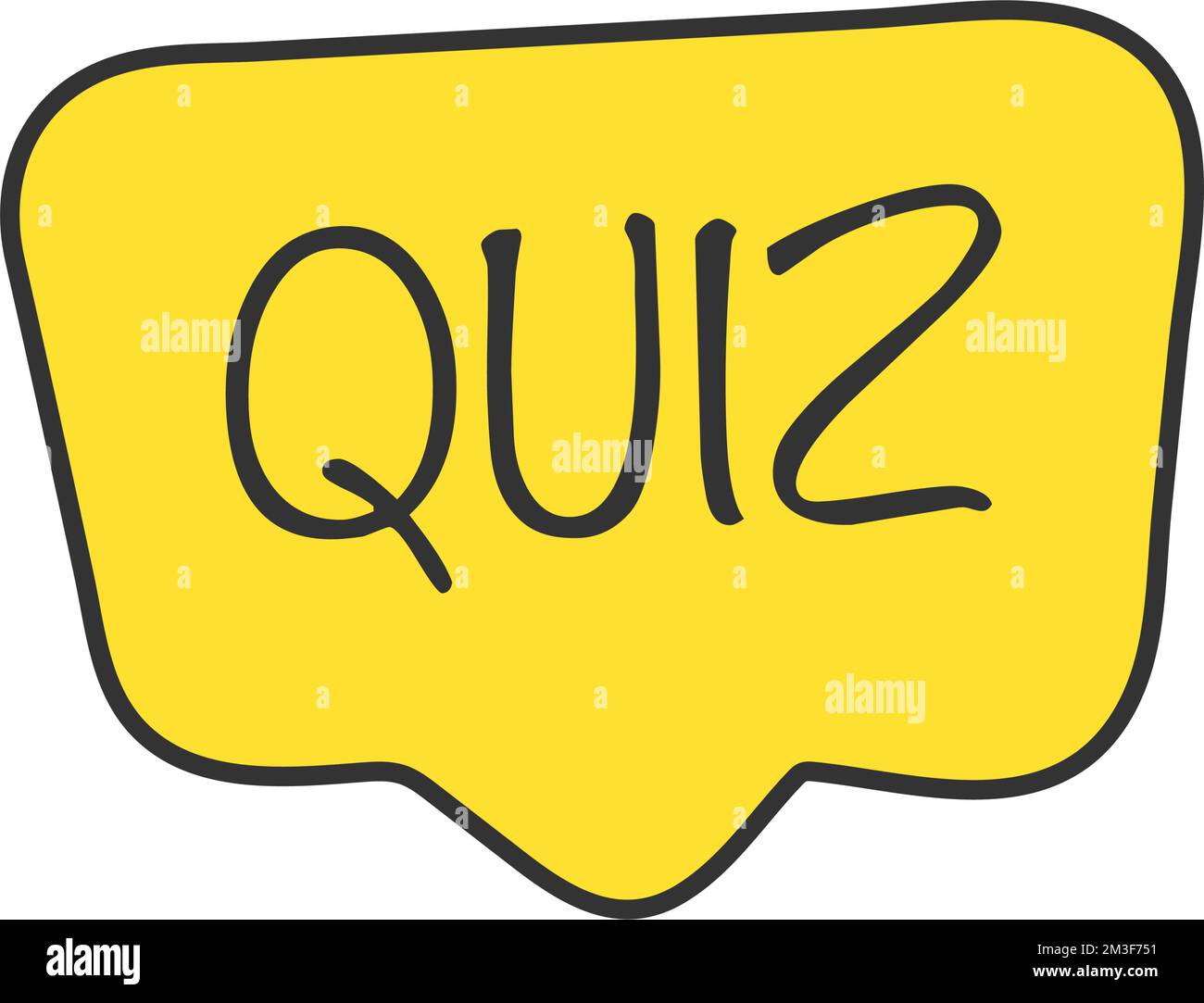 Quiz logo icon vector symbol, flat cartoon yellow bubble speech with as ...