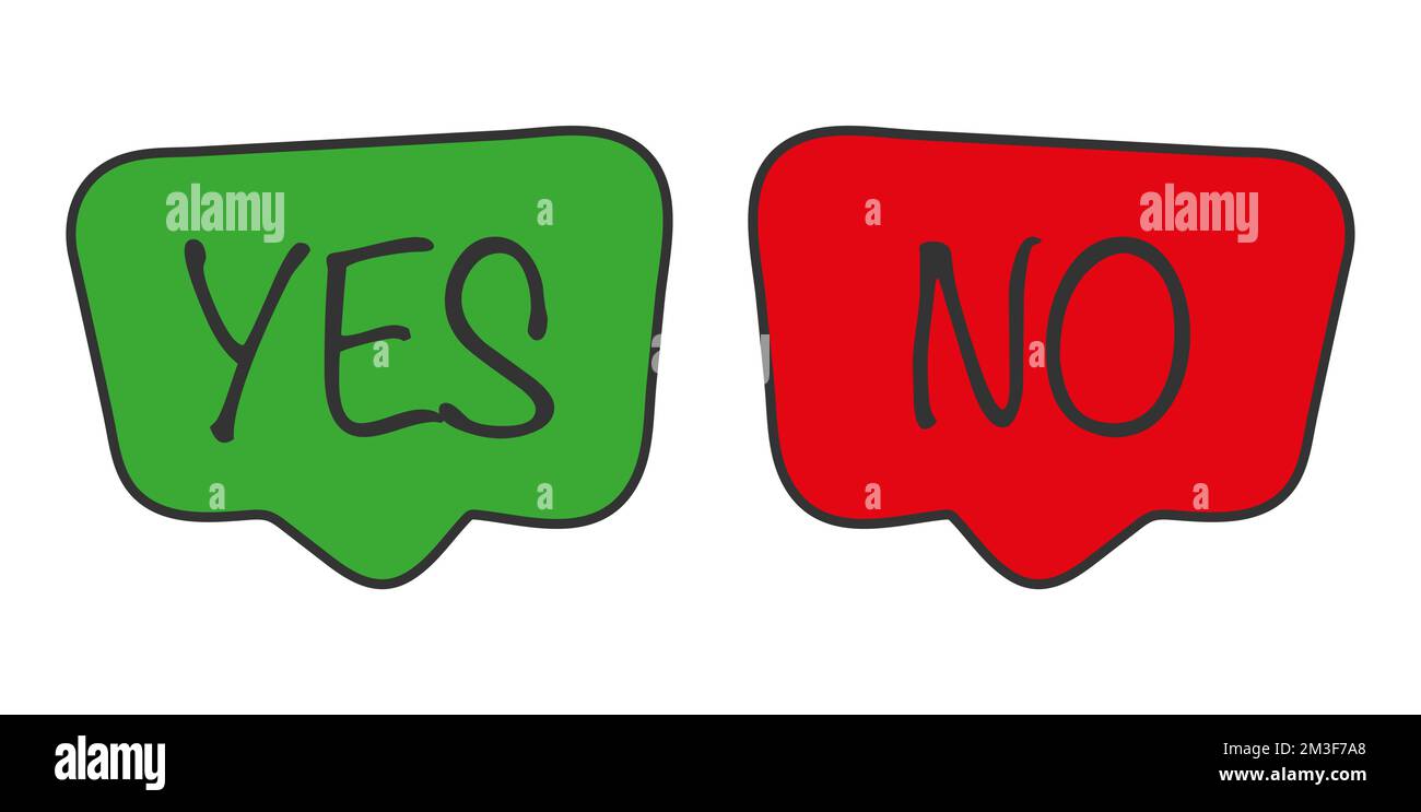Yes and now speech bubble icons green and red colors vector eps 10 ...