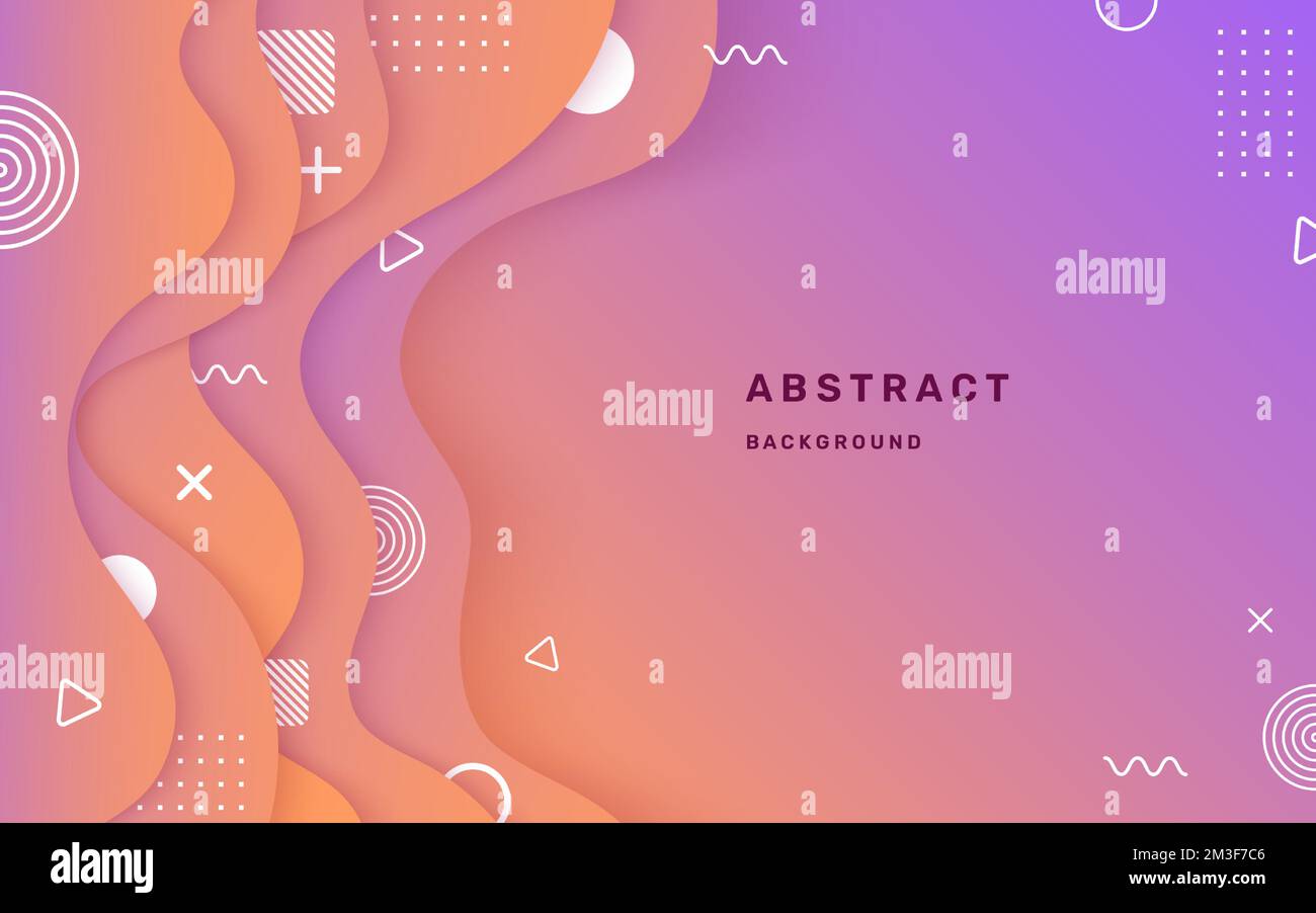 Purple And Orange Gradient Background Dynamic Wavy Light And Shadow