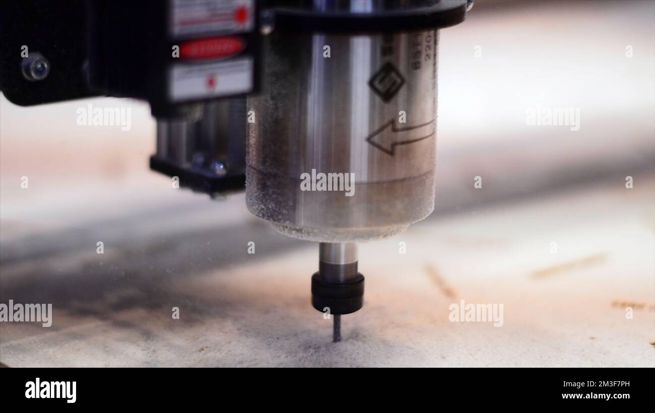 Moving Wood Cutting Machine. Motion. Thin wood cutting machine at ...