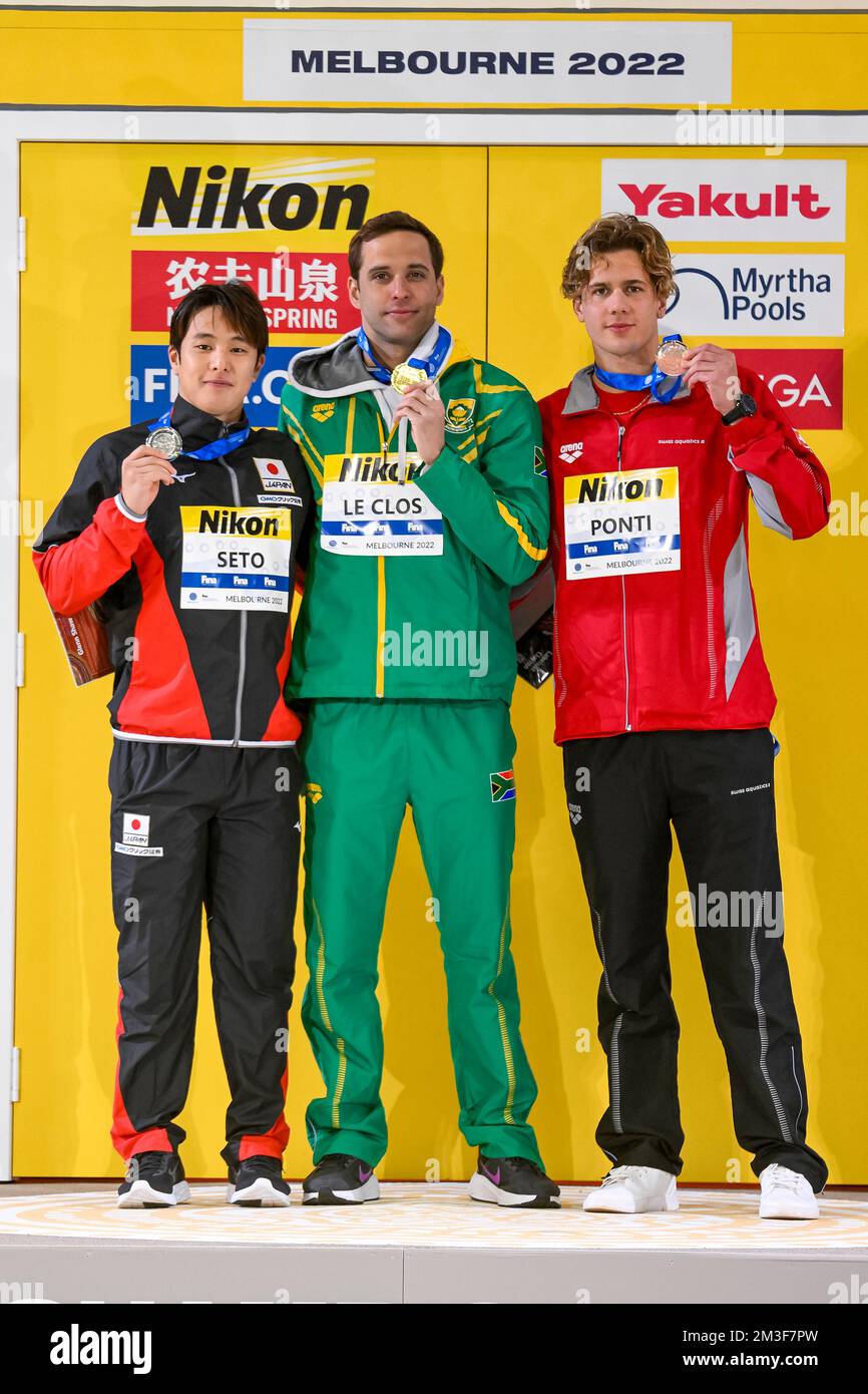 Melbourne, Australia. 15th Dec, 2022. Daiya Seto of Japan, silver, Chad ...