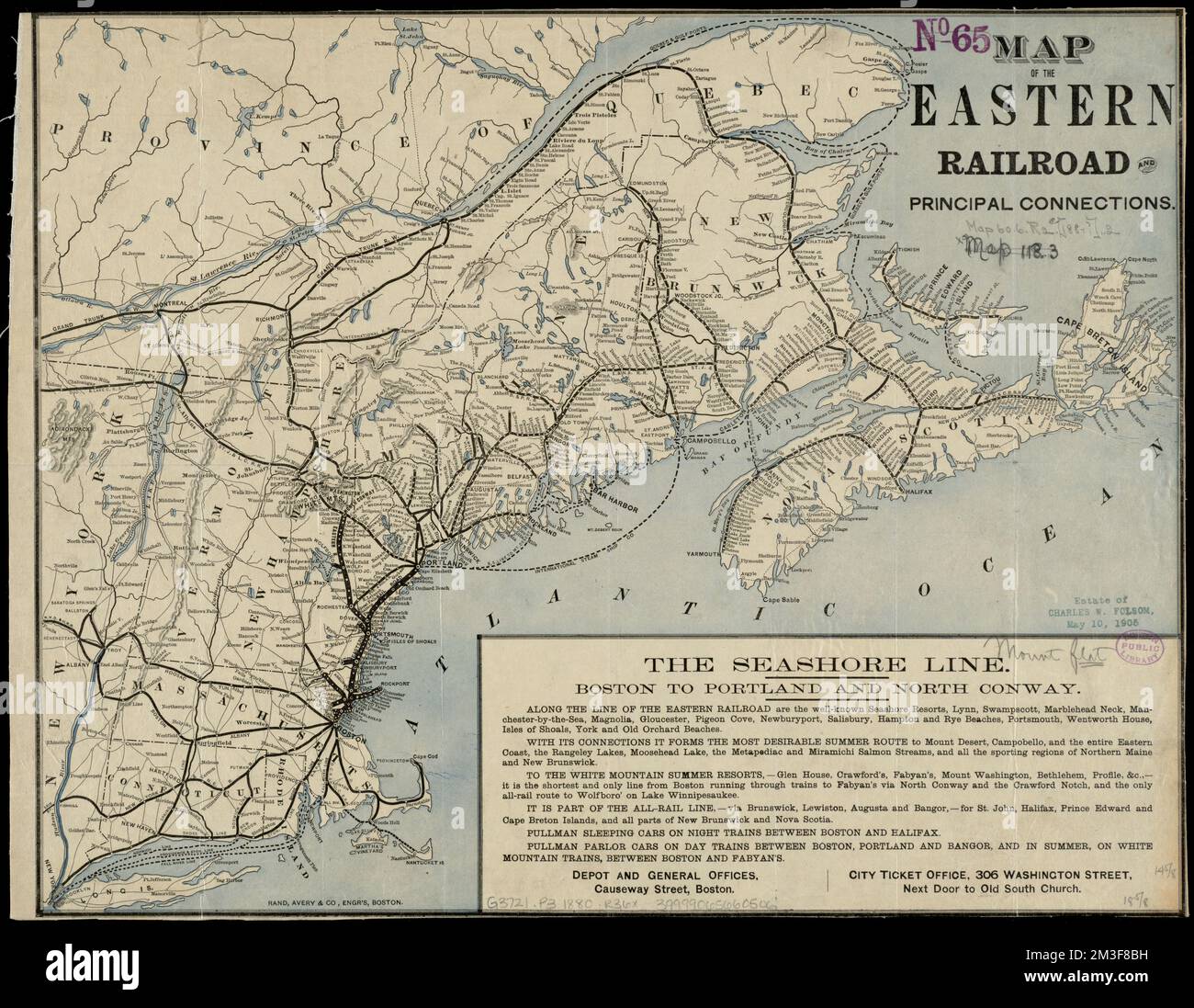 Map of the Eastern Railroad and principal connections , Eastern ...