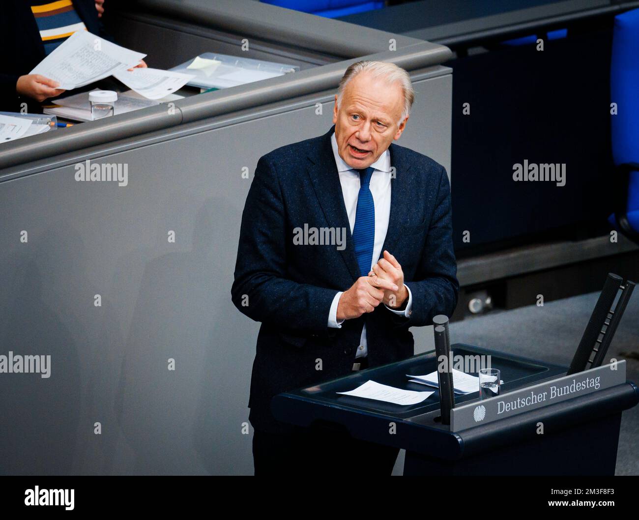 Juergen Trittin, B90/GRUENE recorded during a speech, the Bundestag ...