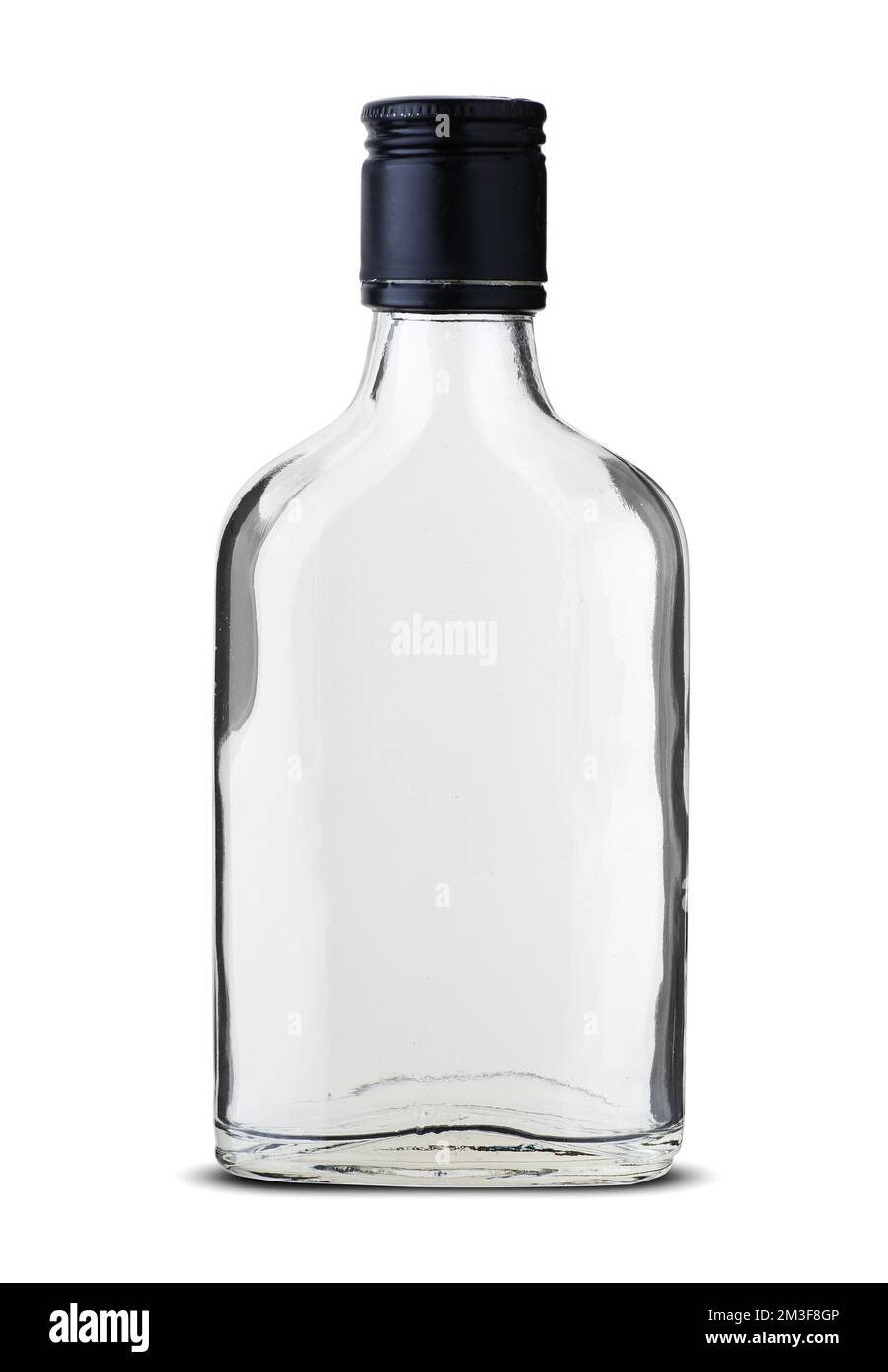 glass empty whiskey bottle isolated on white Stock Photo - Alamy