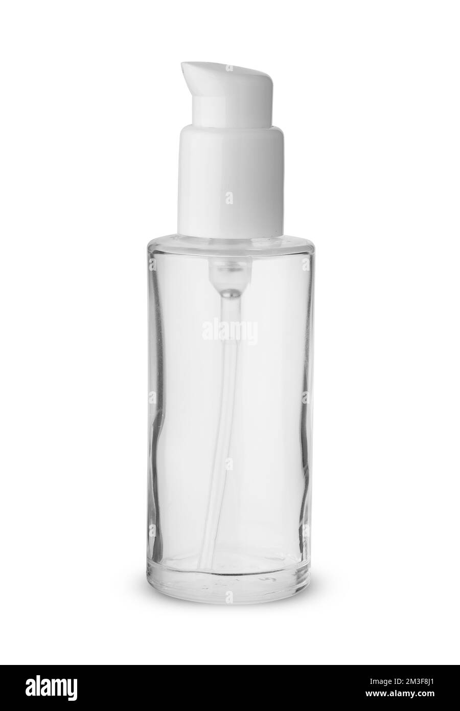 puff glass bottle with pump on white background Stock Photo - Alamy