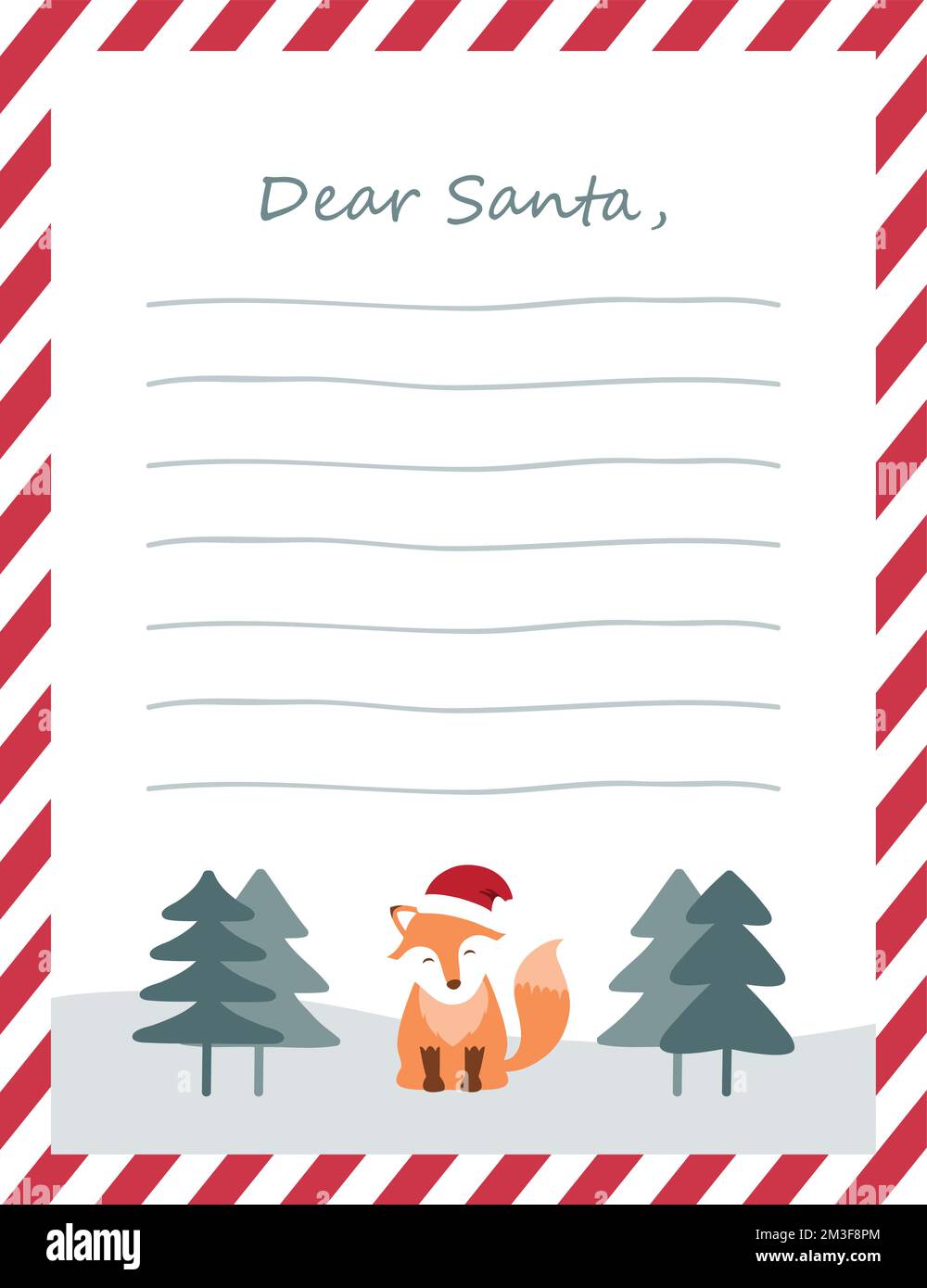 christmas wish list letter to santa claus for kids Stock Vector Image ...