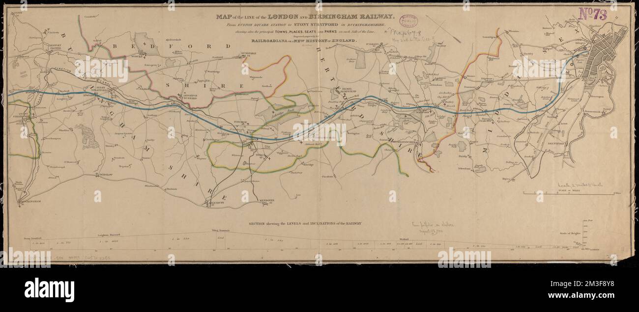 Map of the line of the London and Birmingham Railway : from Euston ...