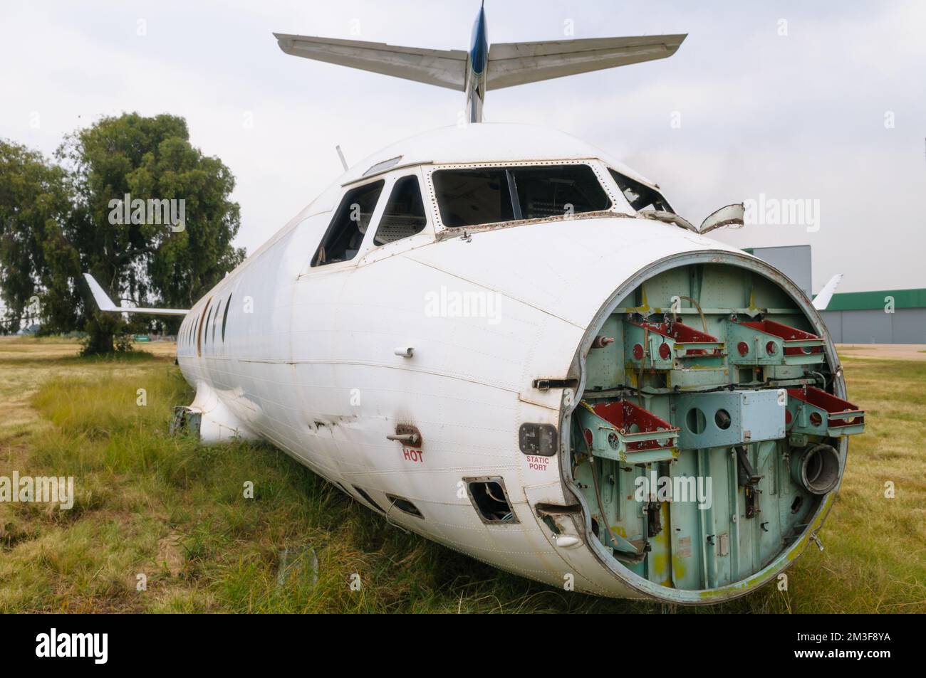 Old destroyed dismantled and abandoned aircraft in the field. Plane ...
