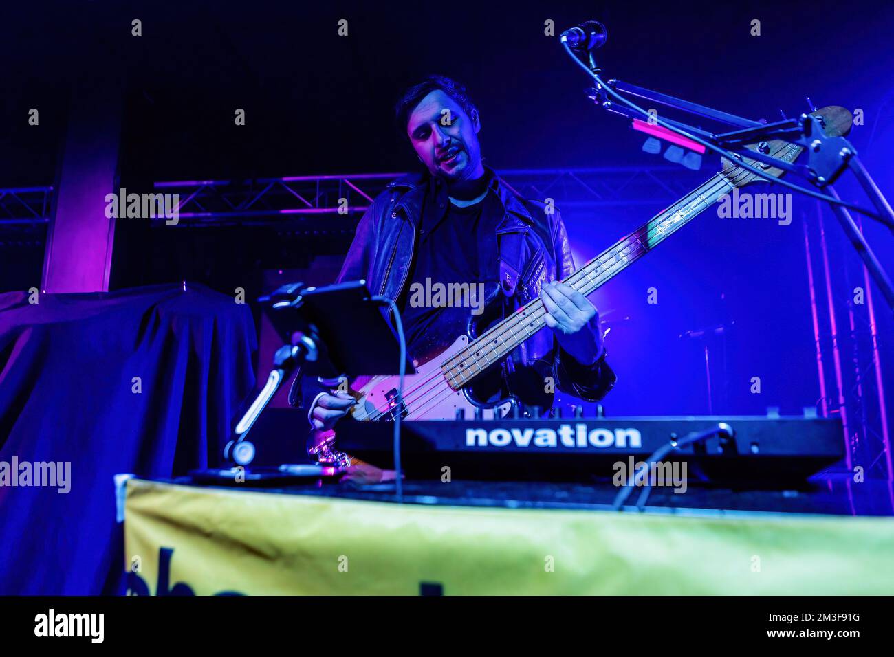 Mike Kruger of Charming Liars performs live at Legend Club. (Photo by ...