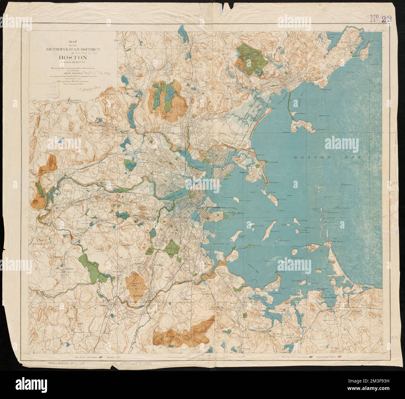 Map of the metropolitan district of Boston, Massachusetts : showing the ...