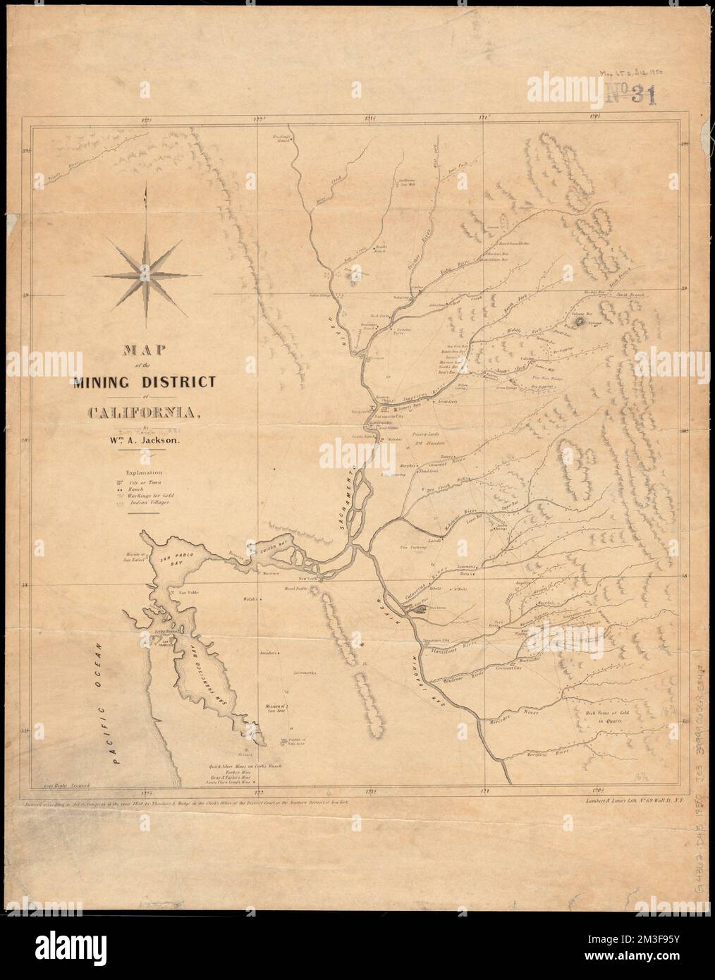 Map of the mining district of California , Mining districts, California ...