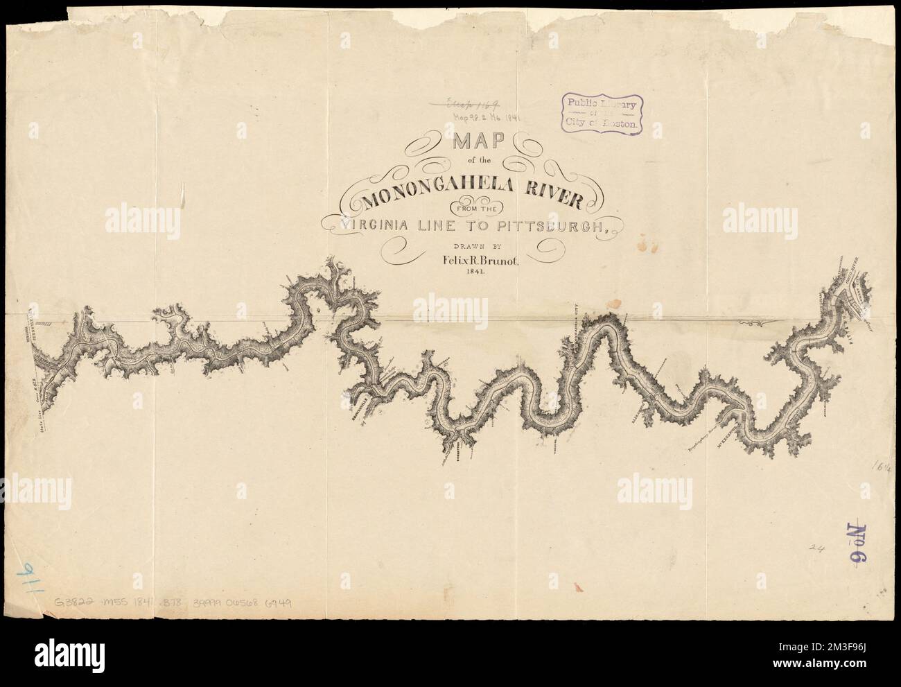 Map of the Monongahela River from the Virginia line to Pittsburgh ...