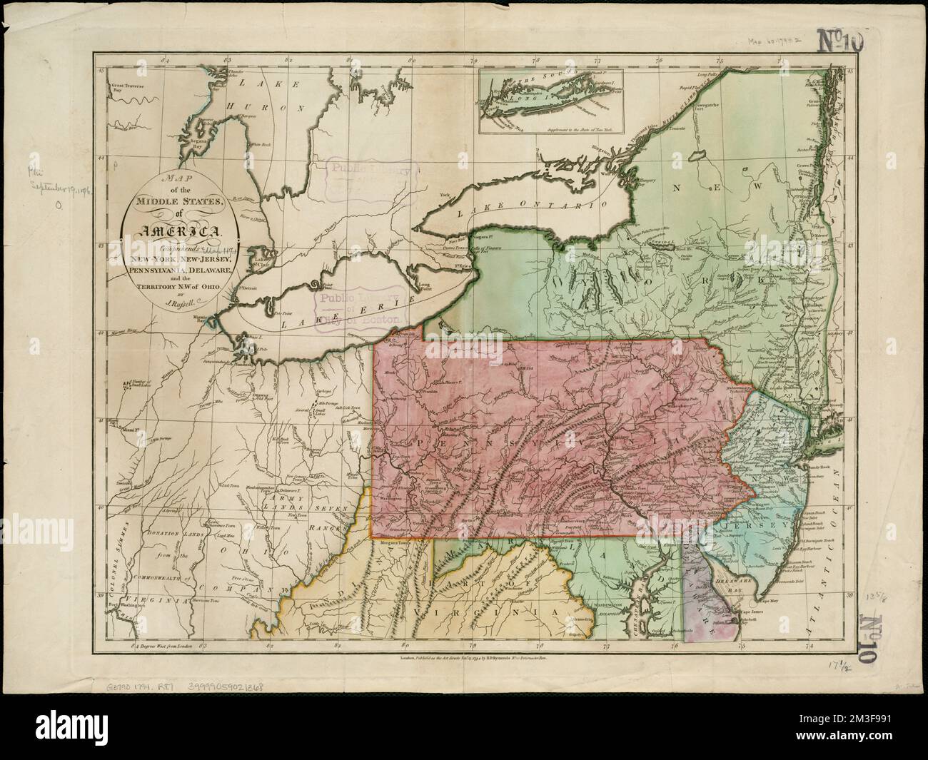 Map of the middle states of America : comprehends New-York, New-Jersey ...