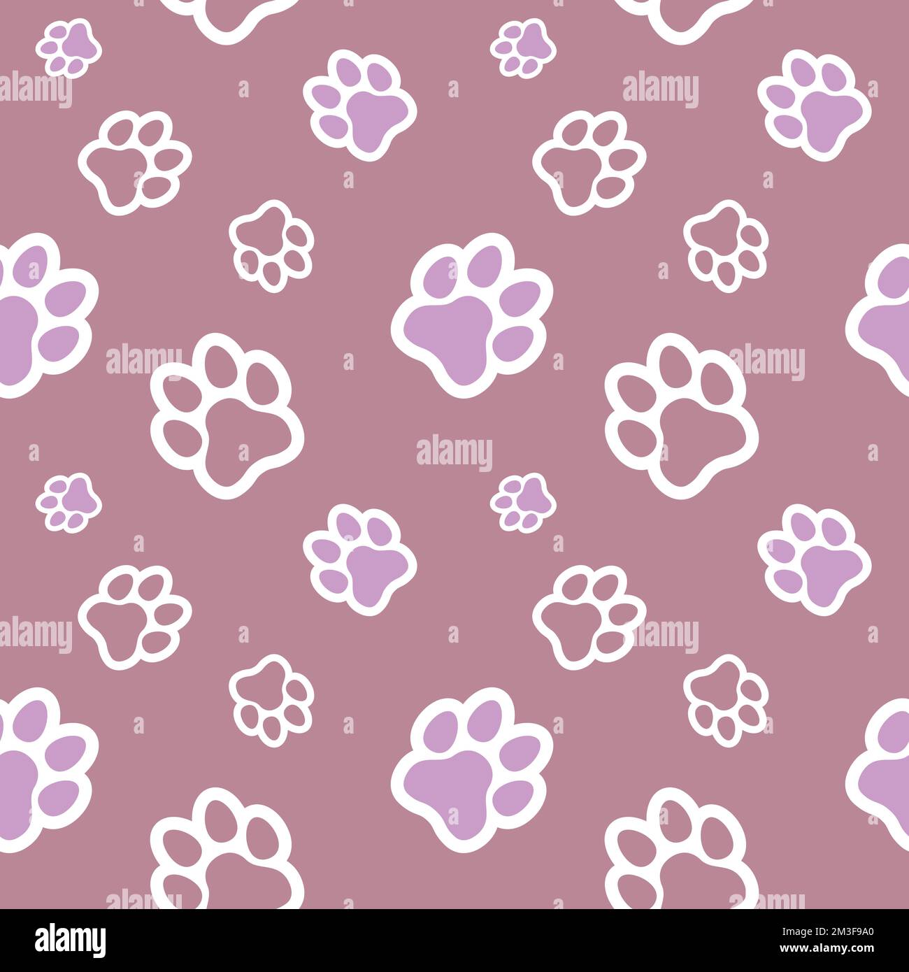 Dog and Cat paw seamless pattern vector doodle abstract animal ...