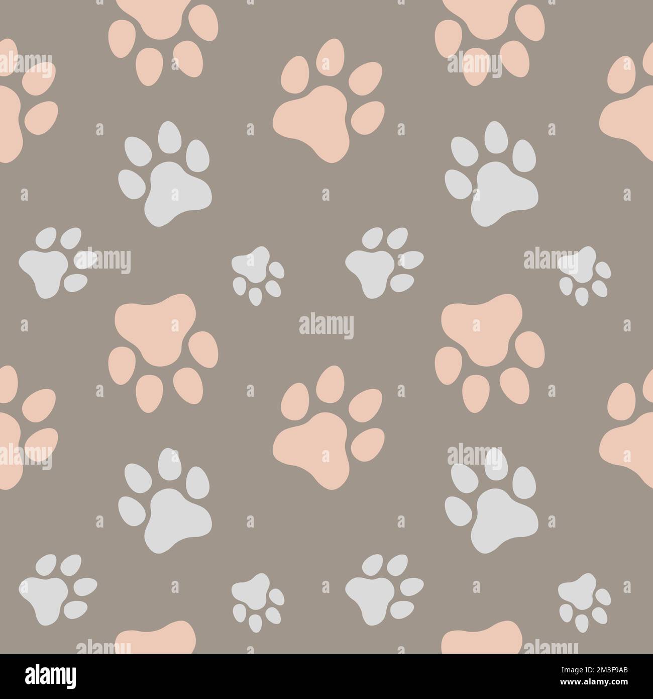 Dog and Cat paw seamless pattern vector doodle abstract animal ...