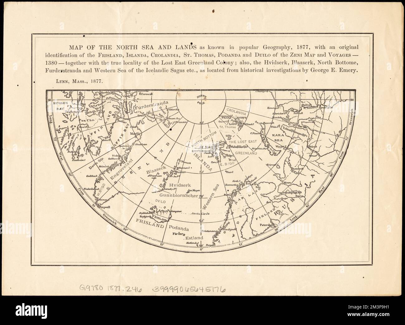 Map of the North Sea and lands as known in popular geography, 1877 ...