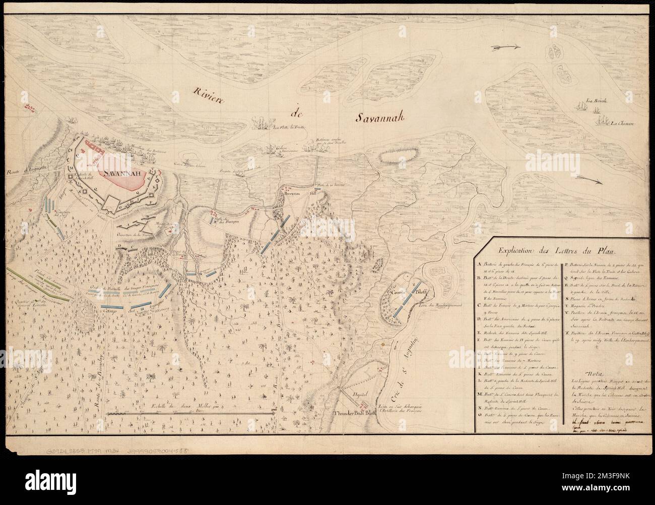 [Map of the operations at the seige of Savannah in 1779, by the French ...
