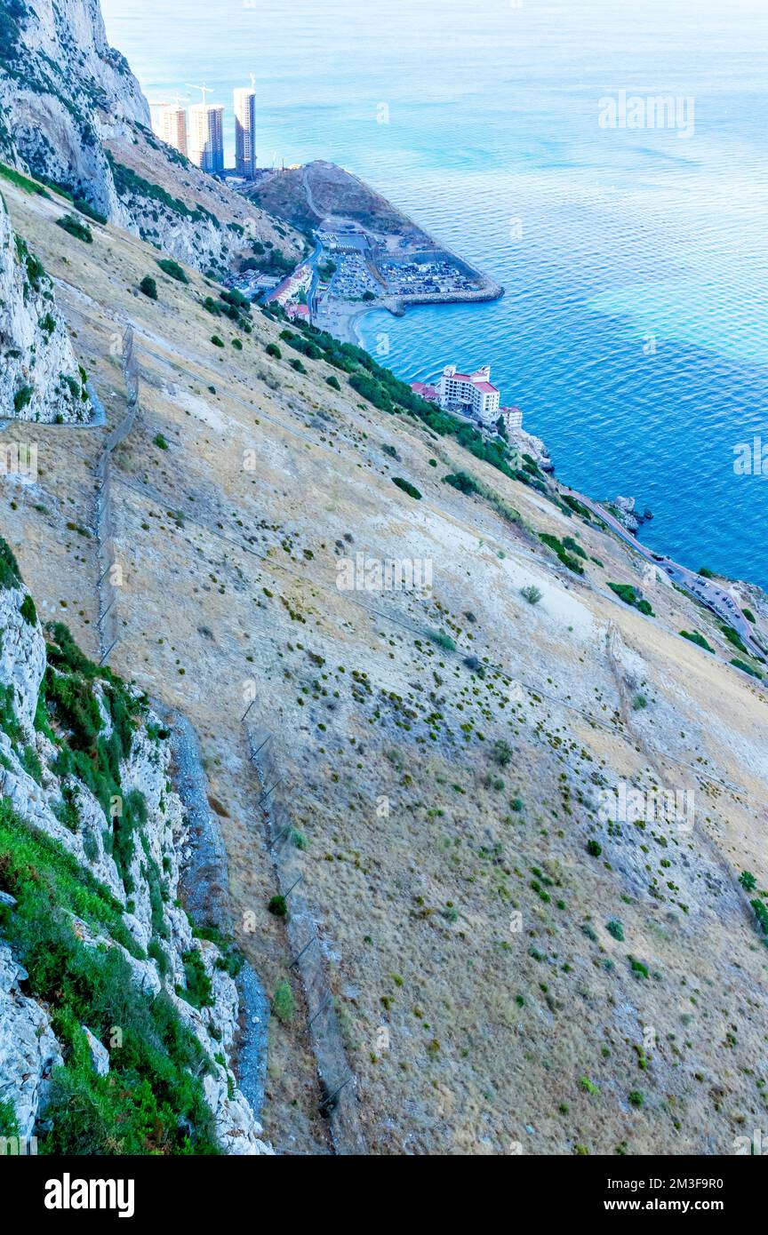 Seaview from Gibraltar Europa Point Rock. View on Gibraltar Stock Photo ...