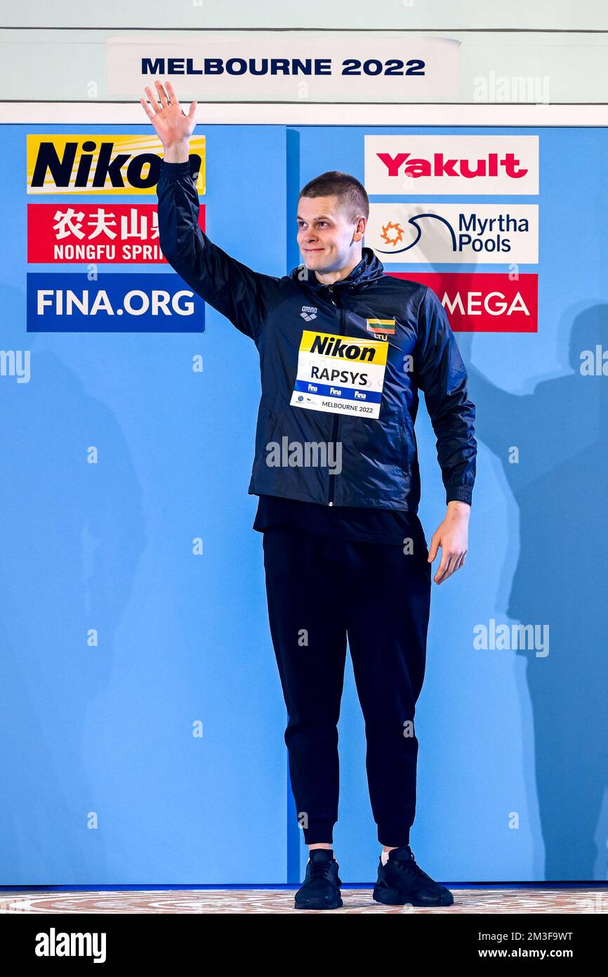 Melbourne, Australia. 15th Dec, 2022. Danas Rapsys of Lithuania reacts ...