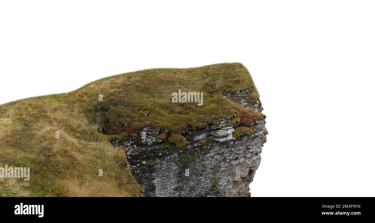 cliff stone isolated on white background Stock Photo - Alamy