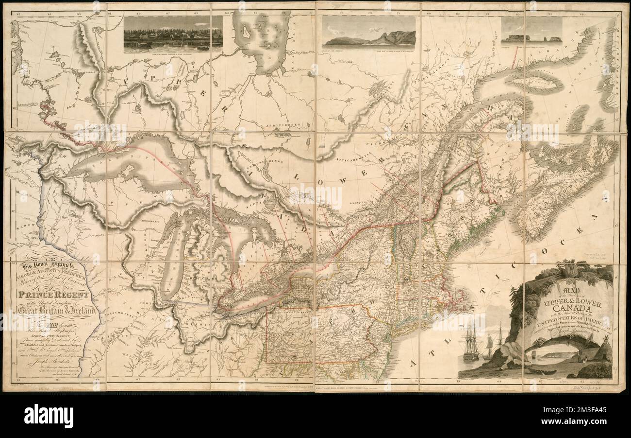Map of the provinces of upper & lower Canada with the adjacent parts of ...