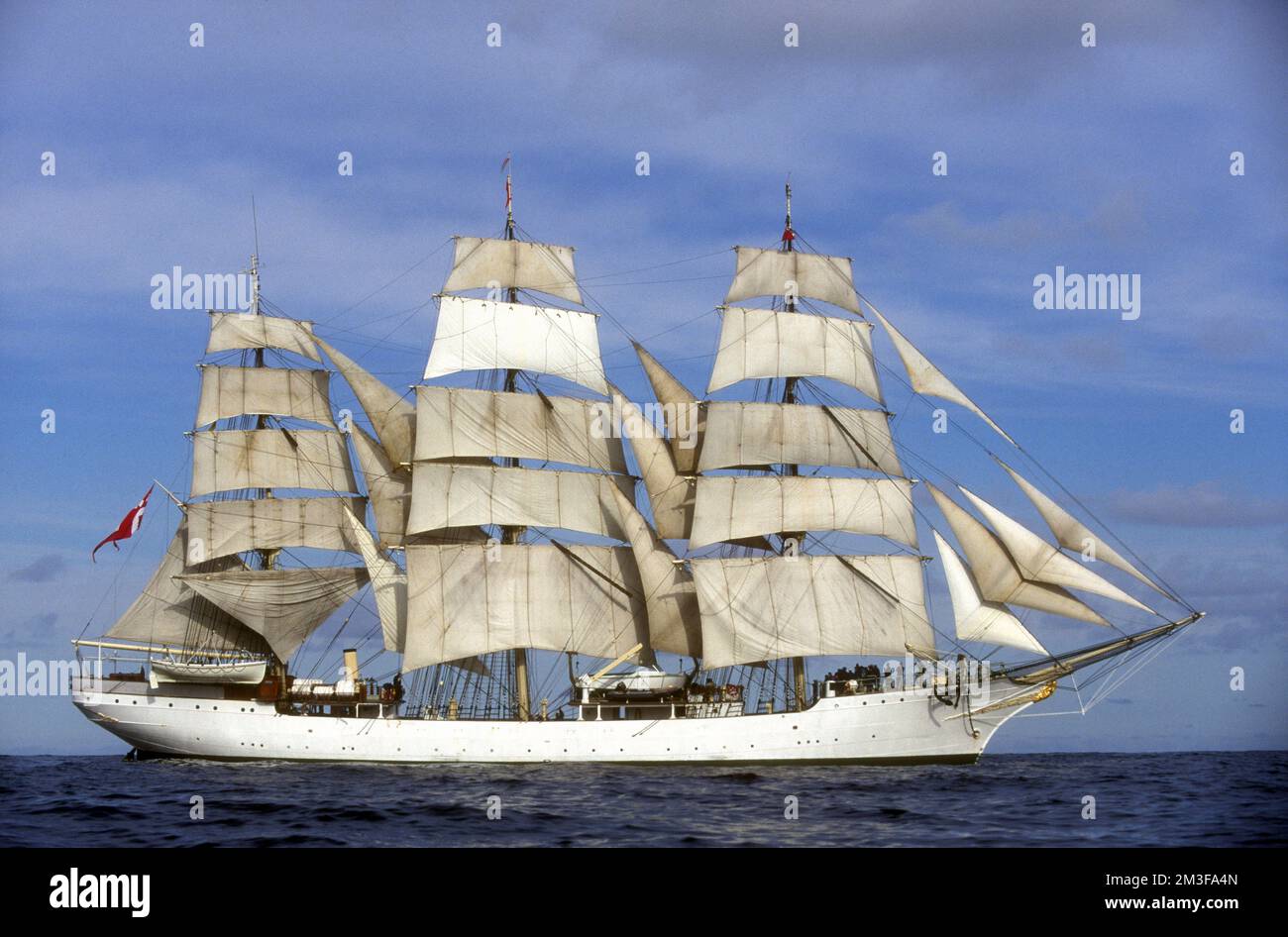 Danish tall ship Danmark, Lerwick, 1999 Stock Photo - Alamy
