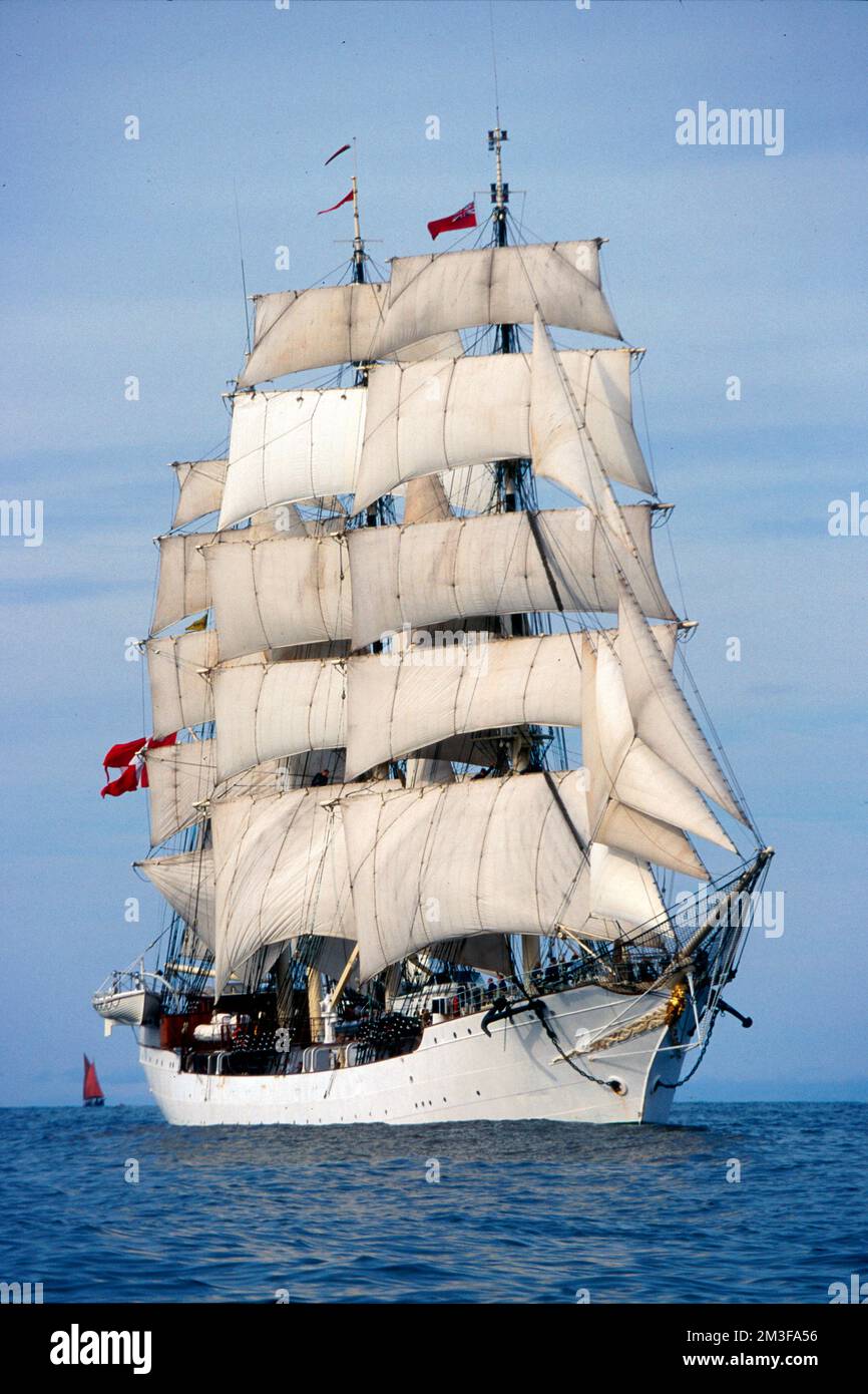 Danish tall ship Danmark, Lerwick, 1999 Stock Photo - Alamy