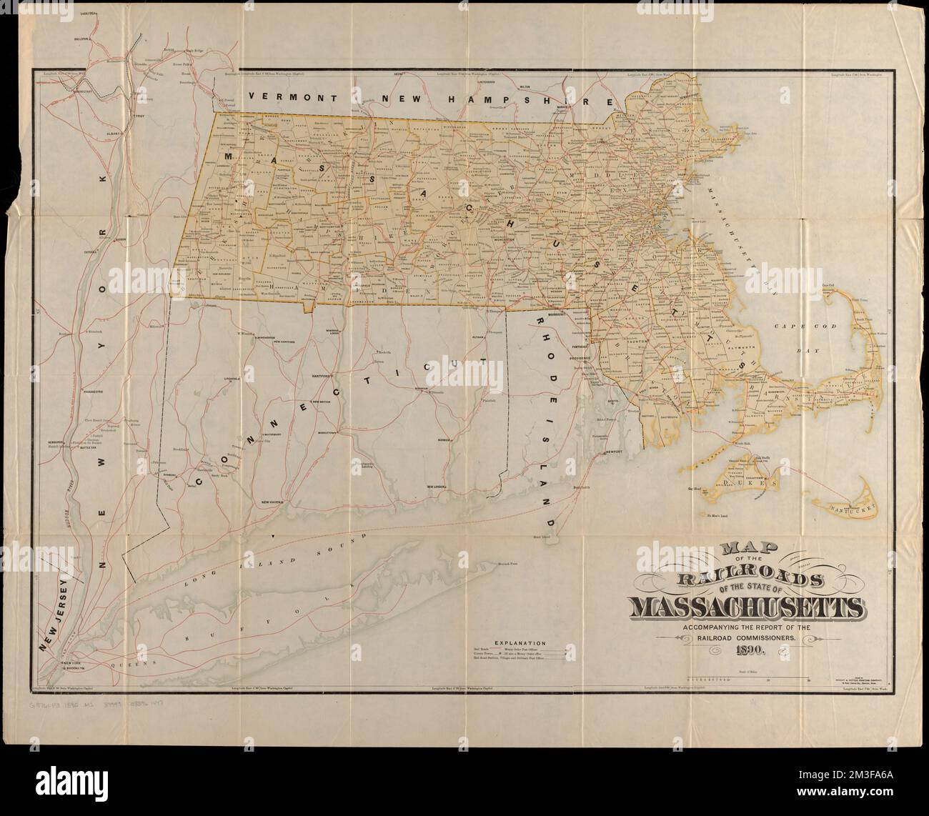Map of the railroads of the state of Massachusetts : accompanying the ...