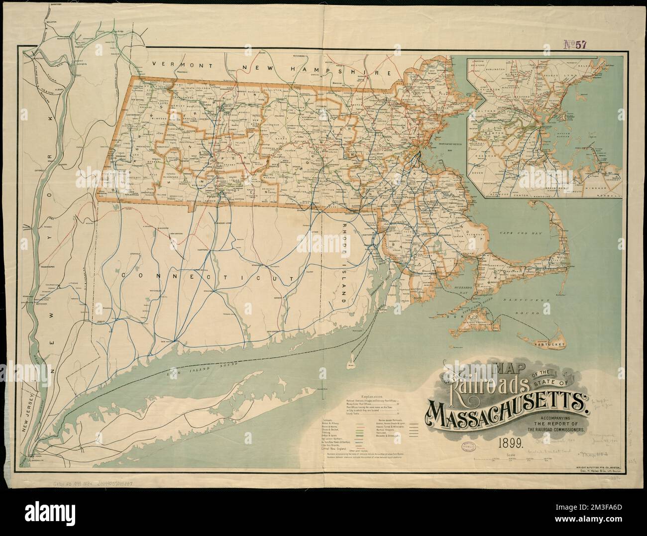 Map of the railroads of the state of Massachusetts : accompanying the ...