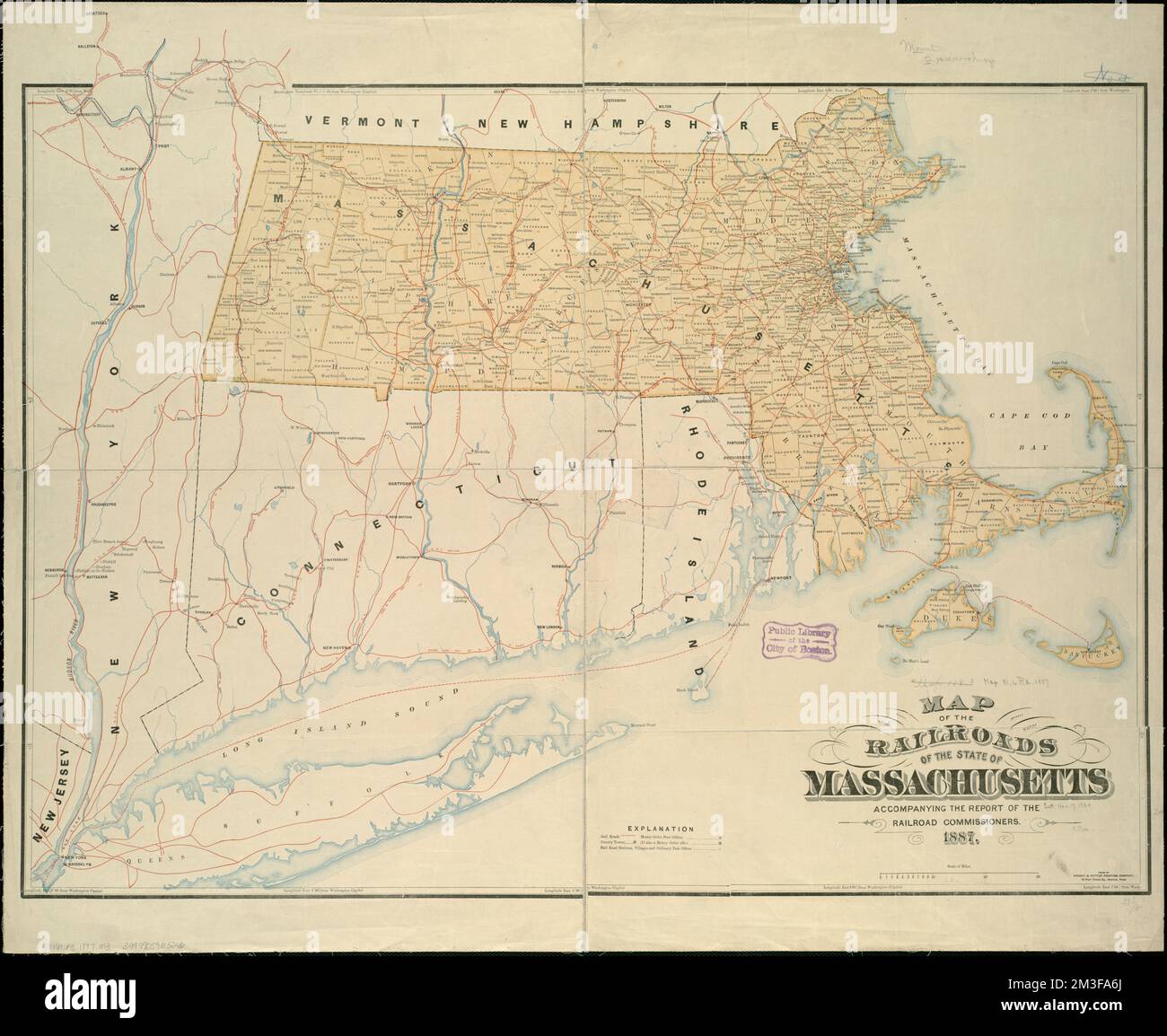 Map of the railroads of the state of Massachusetts : accompanying the report of the railroad ...