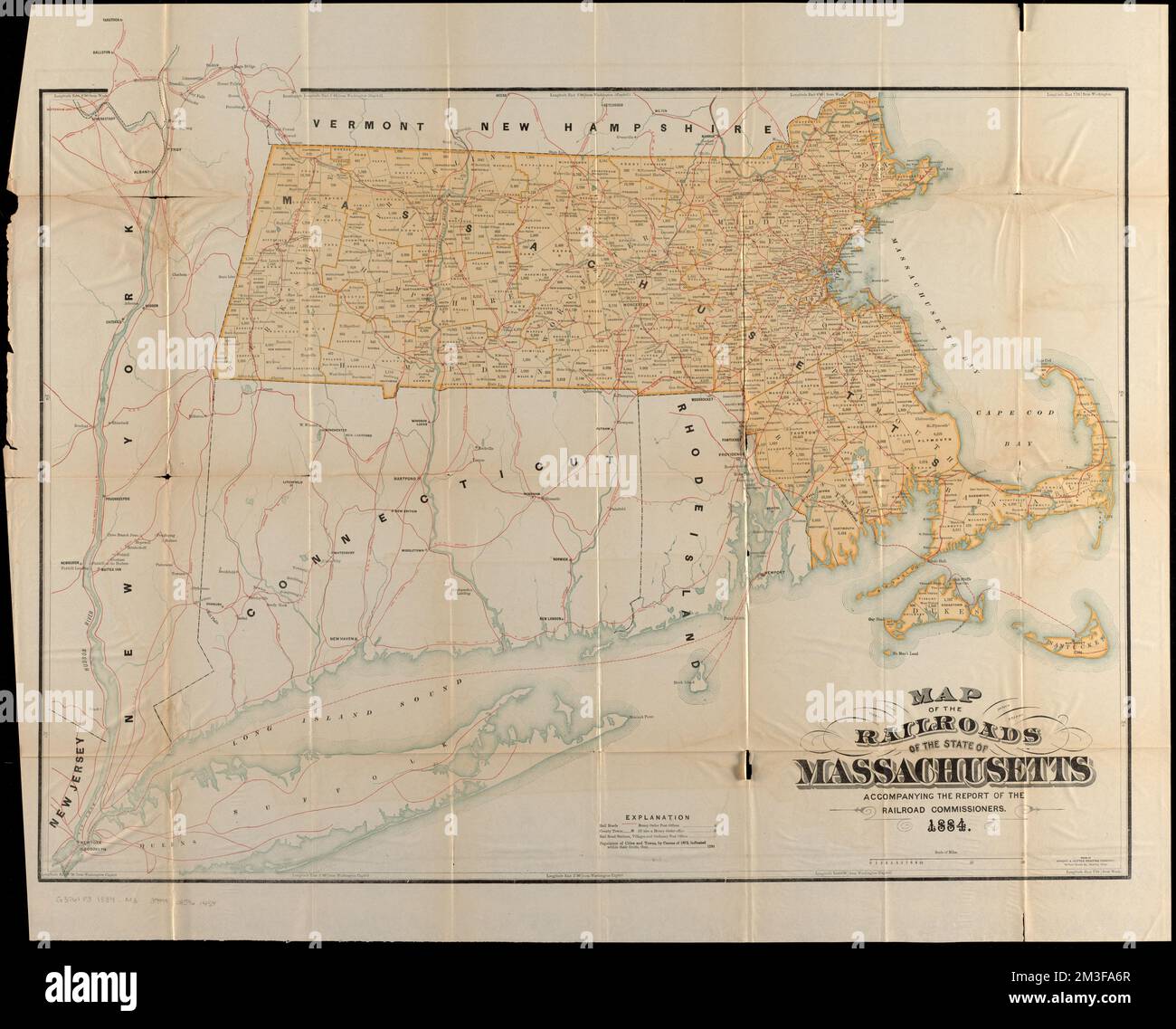 Map of the railroads of the state of Massachusetts : accompanying the ...