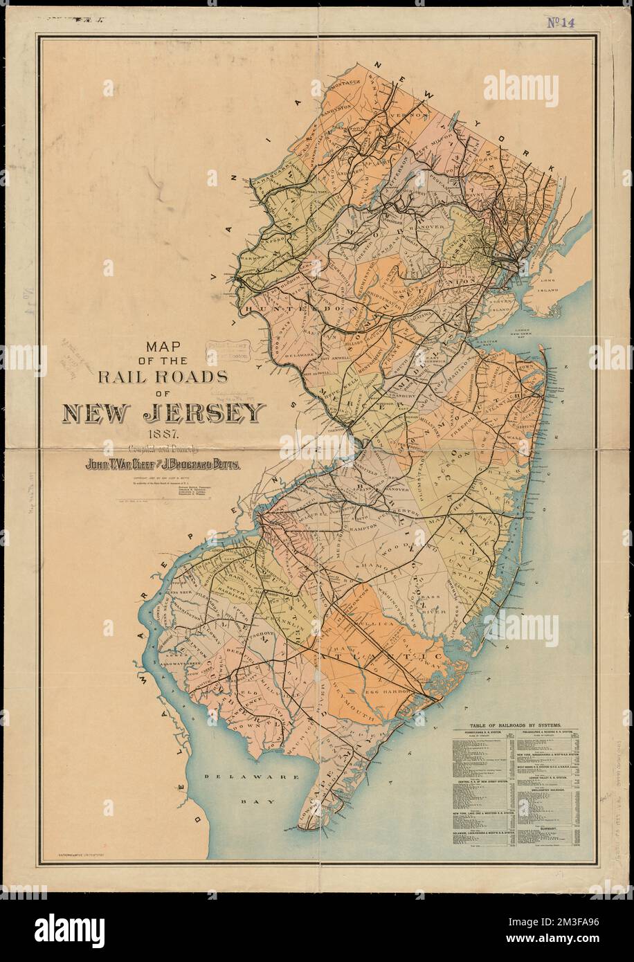 Map of the rail roads of New Jersey 1887 , Railroads, New Jersey, Maps ...