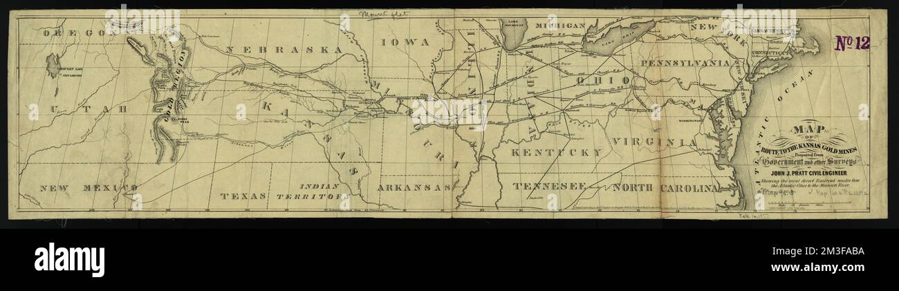 Map of the route to the Kansas gold mines : prepared from government ...